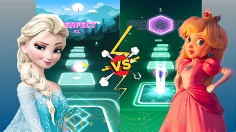 PRINCESS PEACH Vs ELSA ICE FLOWER ICE POWER BATTLES FROZEN X SUPER