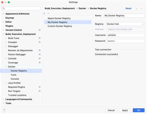 Docker Registry Settings Pycharm Documentation
