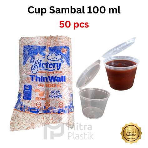 Jual Sauce Cup 100 Ml Isi 50 Pcs Wadah Tempat Saos Sambal Plastik