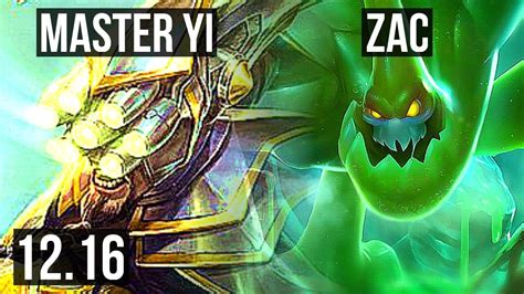 MASTER YI Vs ZAC JNG Quadra 3 7M Mastery 9 Solo Kills 800 Games