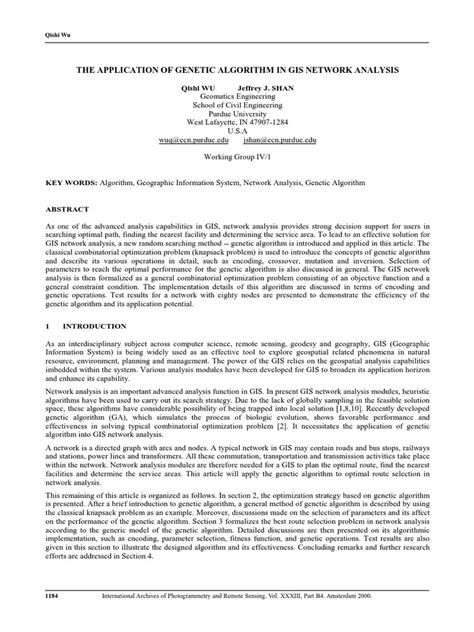 the application of genetic algorithm in gis network analysis pdf