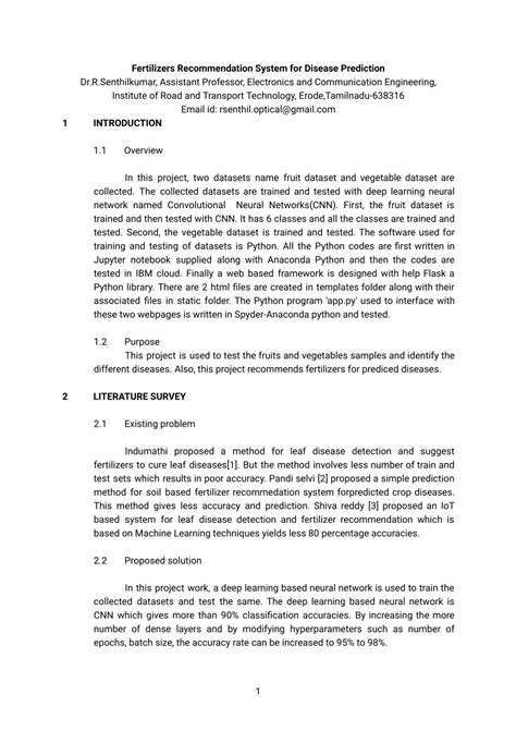 PDF Fertilizers Recommendation System For Fruits And Vegetables