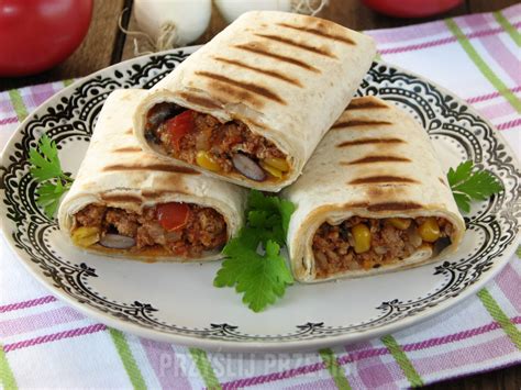 Burrito z mięsem mielonym i warzywami PrzyslijPrzepis pl