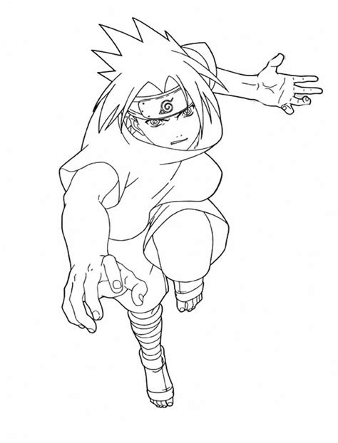 Coloriage Sasuke Attaque télécharger et imprimer gratuit sur