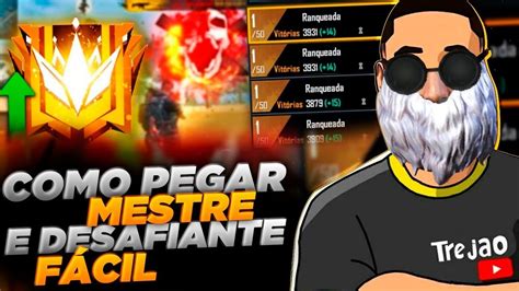 FREE FIRE COMO PEGAR MESTRE E DESAFIANTE SOLO RANKED INTZ TREJAO