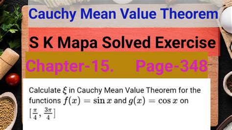 cauchy mean value theorem introduction to real analysis by s k mapa solved exercise exercise