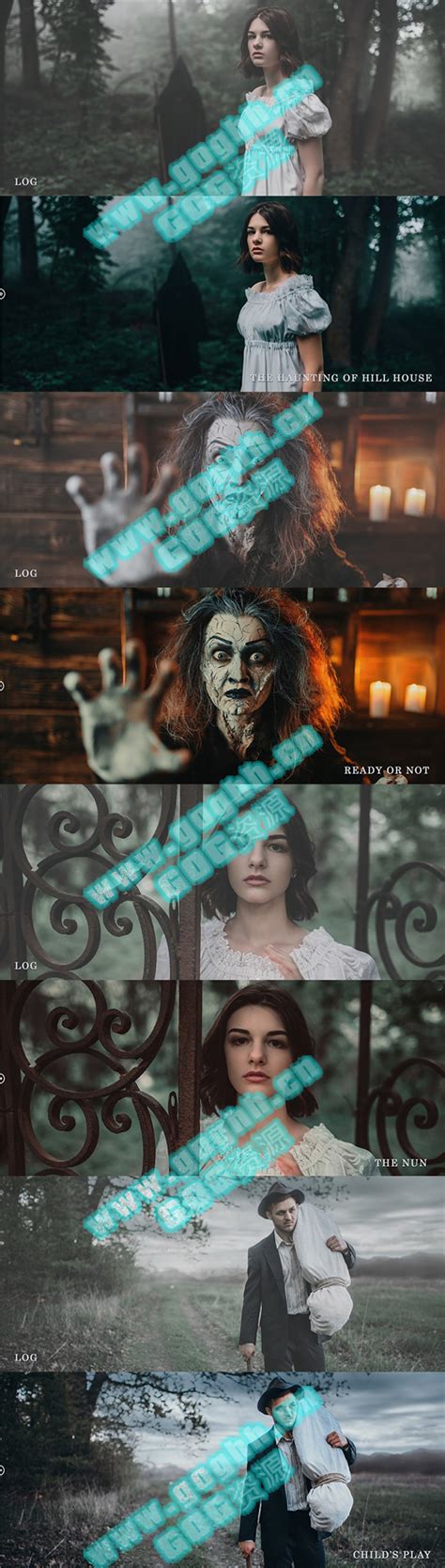 LUT预设 31组恐怖悬疑风格LUTs调色预设 FCPX PR PS AE 达芬奇 OFX Horror LUTs GOG绘画