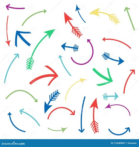 Colored Arrows Set Set Of Icons Stock Vector Illustration Of Flat