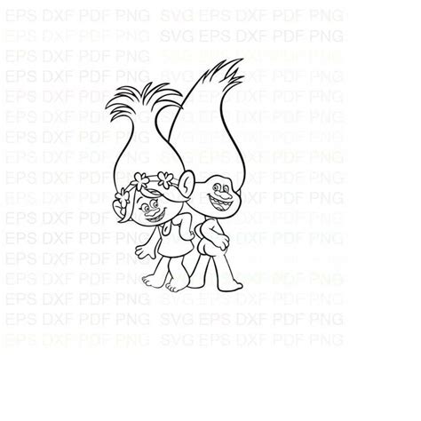 Guy Diamond Poppy Trolls Outline Svg Dxf Eps Pdf Png Cricut Inspire
