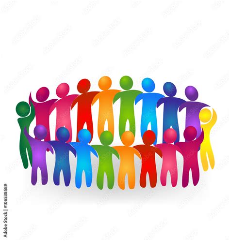 Logo Teamwork Unity People Stock Vektorgrafik Adobe Stock