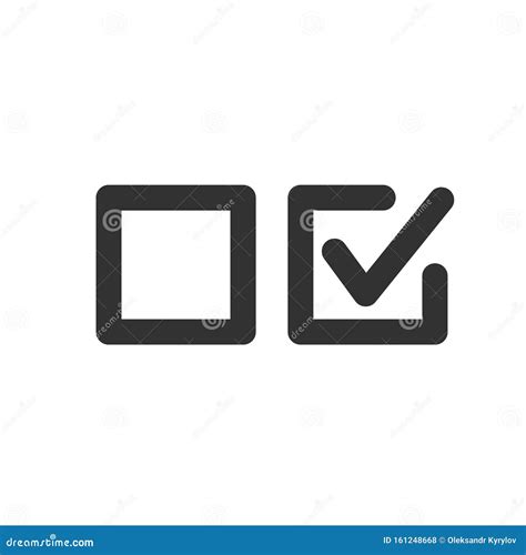 check uncheck concept checkbox set with blank and checked checkbox line art vector icon for