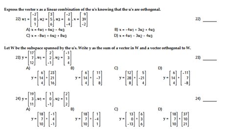 solved express the vector x as a linear combination of the