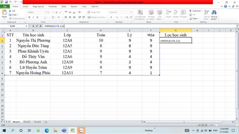 H M Index Trong Excel C Ng Th C V C Ch D Ng Index Trong Excel Y