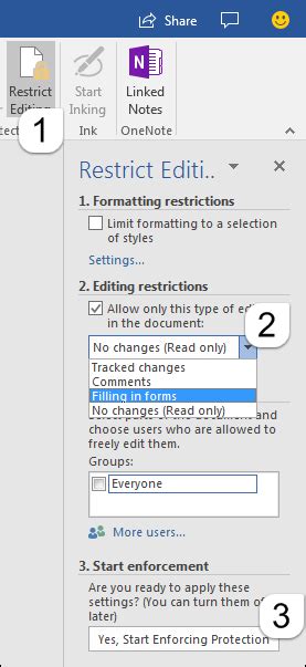 how to enable read only mode in word document