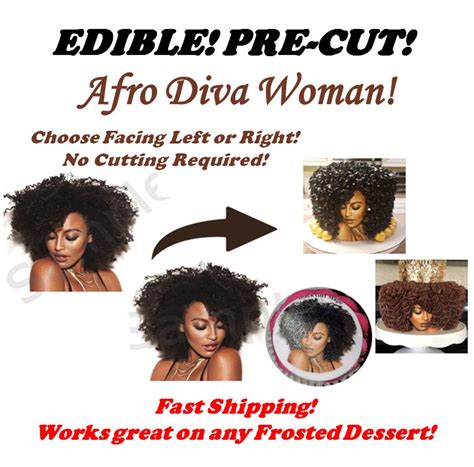 Afro Diva Black Beauty Edible Cake Image Diva Cake Afro Diva Cake