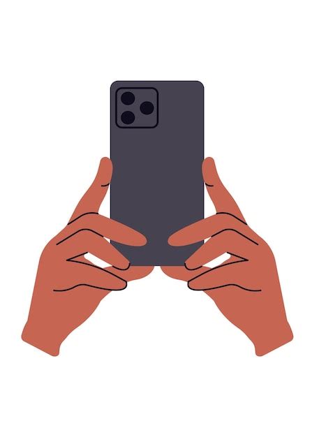 Premium Vector Hand Of African American Man Holding Mobile Phone Back