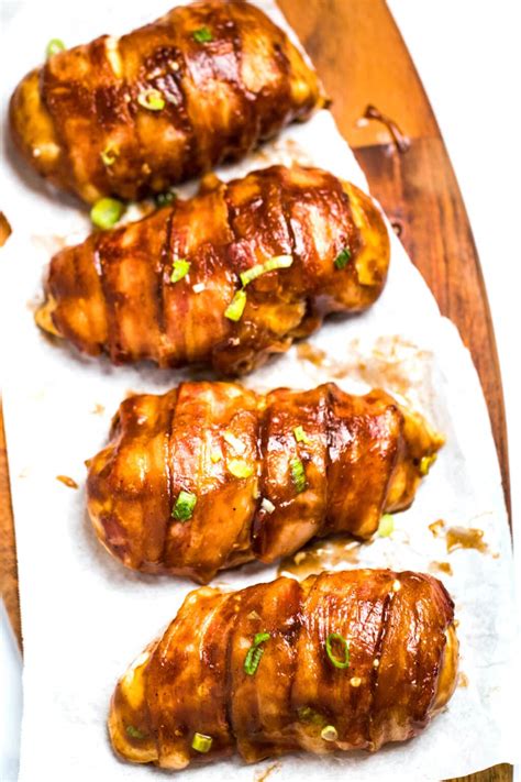 BBQ Bacon Wrapped Chicken Breast Dishing Delish
