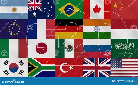 G Countries Flags Major World Advanced Vector Image Off