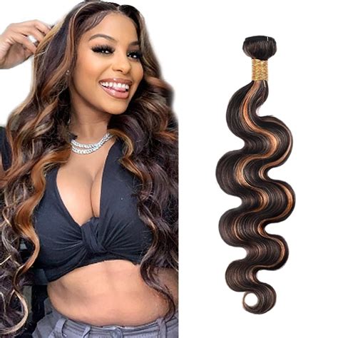 Amazon P1B 30 Bundles Brown Highlight Body Wave Human Hair