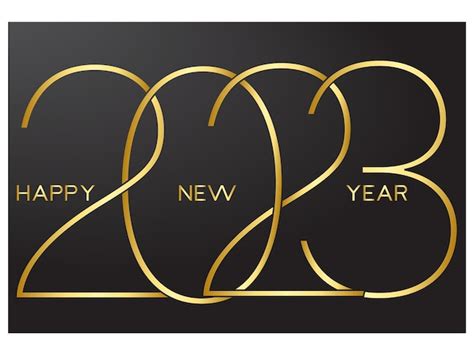 Lujo dorado feliz año nuevo 2023 Vector Premium
