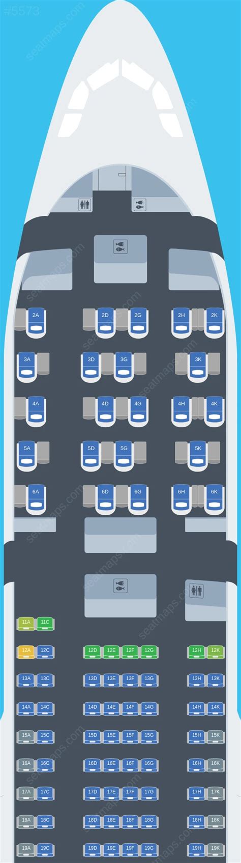 Seat Map Of Aer Lingus Limited Airbus A330 200 Aircraft