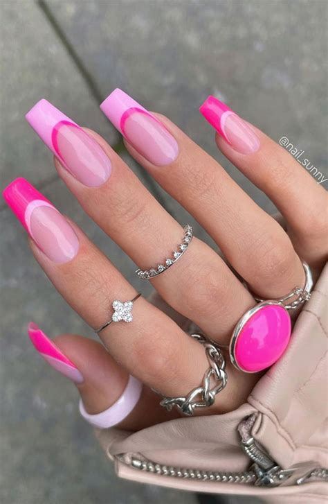 20 Autumn French Nails 2021 To Inspire You Pink French Tip Nails