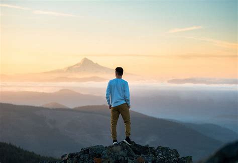 HD Wallpaper Man Standing On Cliff Person Standing On The Top Edge Of