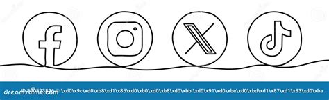 Facebook Instagram Twitter And Tik Tok Icon Social Media Logos In