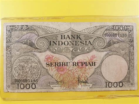 Jual Uang Kuno Indonesia 1000 Rupiah Seri Bunga Tahun 1959 F Di Lapak