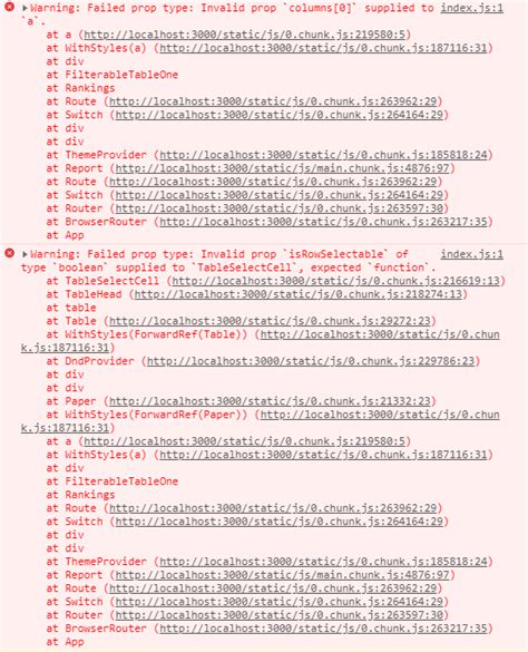 Failed Prop Type Invalid Prop Isrowselectable Of Type Boolean