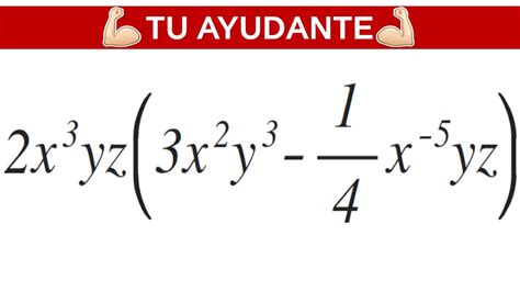 Multiplicación de Monomio por Binomio Ejercicio Resuelto 1 YouTube