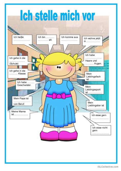 Persönliche Informationen Ich stel English ESL worksheets pdf doc