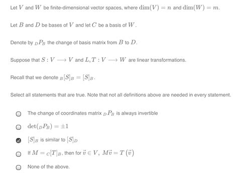 solved let v and w be finite dimensional vector spaces