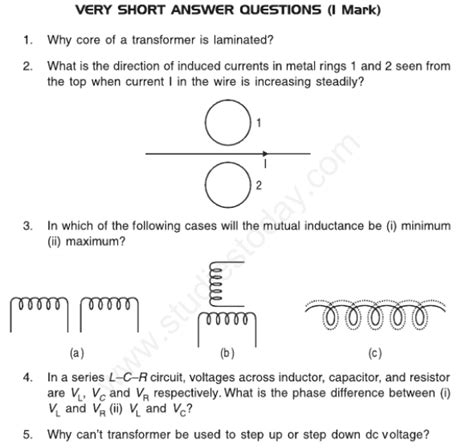 Cbse Class Physics Electromagnetic Induction Assignment