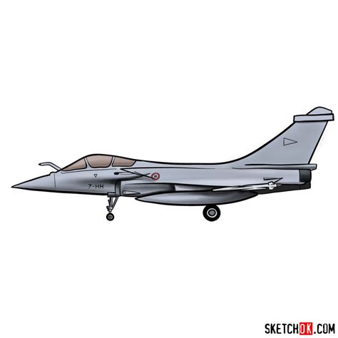How To Draw Dassault Rafale French Military Jet Sketchok Easy Drawing