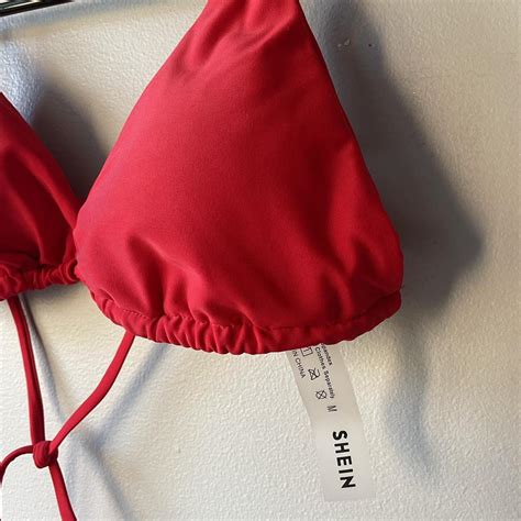 Shein Womens Red Bikinis And Tankini Sets Depop