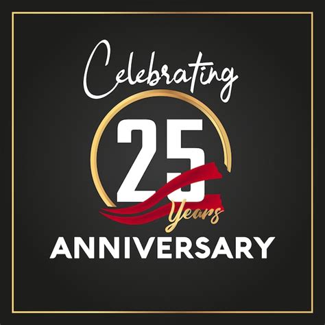 Premium Vector 25th Year Anniversary Celebration Logo With Ring And