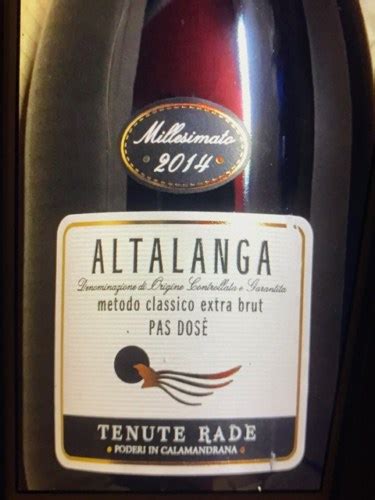 Tenute Rade Altalanga Pas Dosé Extra Brut Vivino Brasil