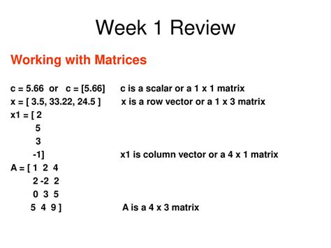 Matlab Training Session 2 Matrix Operations And Relational Operators