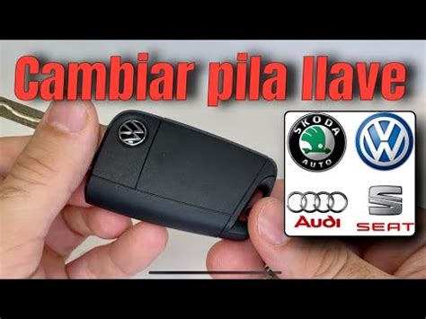 Como Cambiar Pila Llave Mando Volskwagen Seat Skoda Audi YouTube
