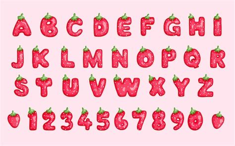 Lindo Alfabeto De Fuente De Letra De Fresa Y N Mero De Fruta Fresca
