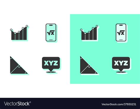 set xyz coordinate system graph schedule chart vector image