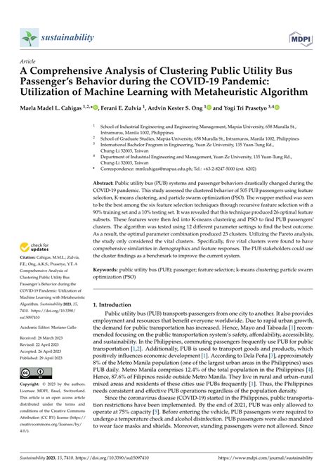 pdf a comprehensive analysis of clustering public utility bus passenger s behavior during the