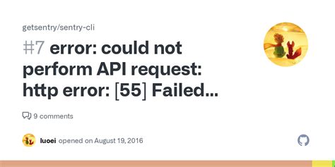 Error Could Not Perform API Request Error 55 Failed Sending