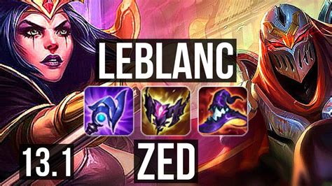 LEBLANC Vs ZED MID Rank 4 LeBlanc Dominating KR Grandmaster 13