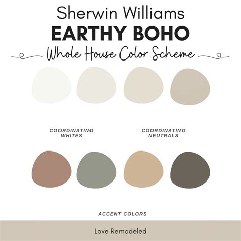 Sherwin Williams Earthy Boho Color Palette Earthy Boho Color Scheme