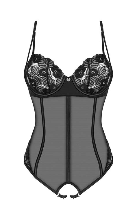 Obsessive Czarne Body Z Otwartym Krokiem Serena Love Czarny Intymna Pl