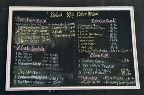 Warung Kopi Sederhana Di Kampung Papan Menu Desain Id