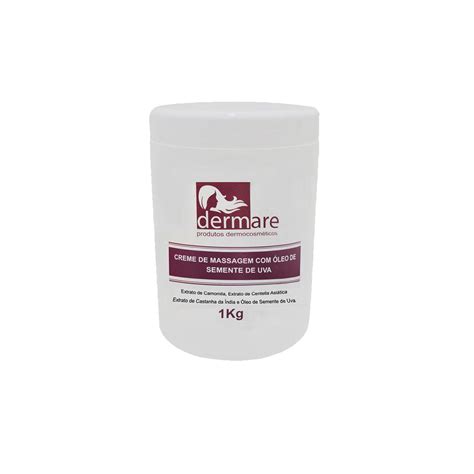 Creme de Massagem Óleo de Semente de Uva 1kg Dermare Produtos