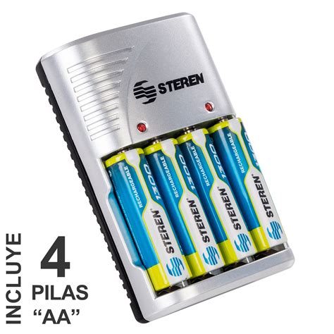 Cargador Para Pilas AA AAA Y 9V Incluye 4 Pilas Recargables AA
